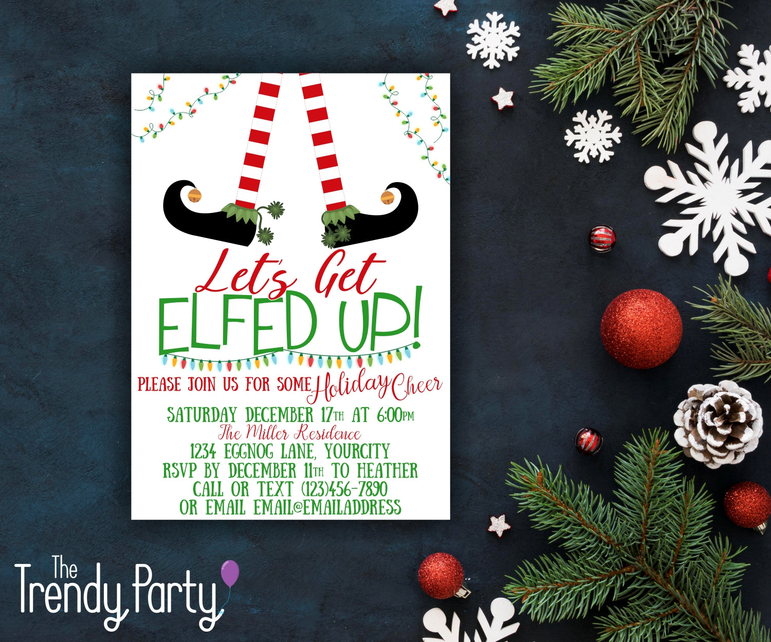 Let's Get Elfed Up Adult Holiday Party Invitation – The Trendy Party